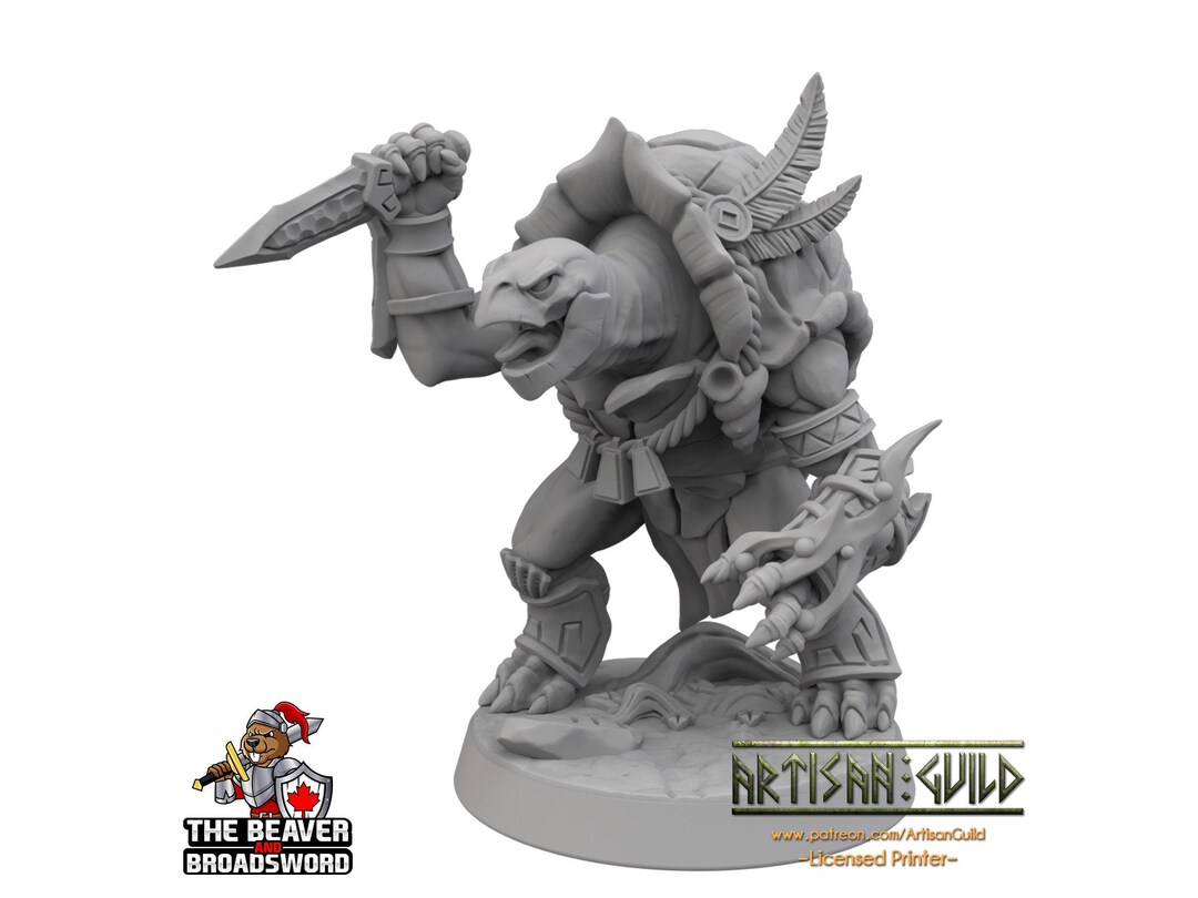 Turtlekin Warlock Mini - Artisan Guild | Dnd | Turtle | Tortle | Wizard ...