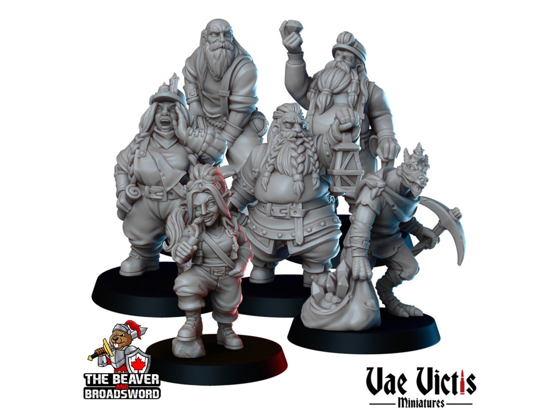 The Miners Mini Set - Vae Victis | Dwarf | Goblin | Human | Elf ...