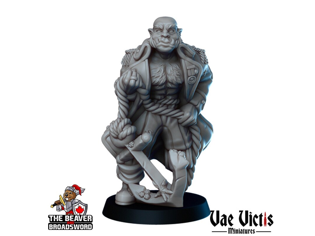 Orc Pirate Captain Dnd Mini - Vae Victis | Townsfolk | Sailor | Seaman ...