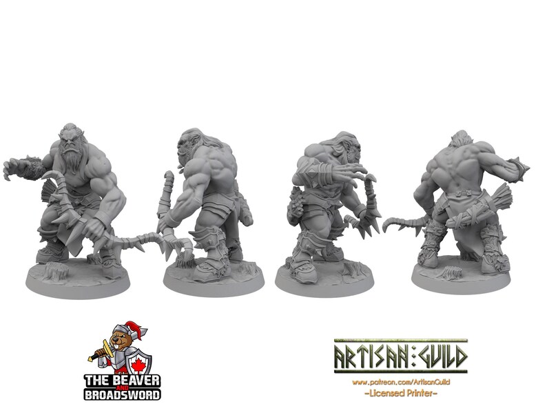 6 Orc Barbarian Dnd Mini Set - Artisan Guild | Barbarian | Ranger ...