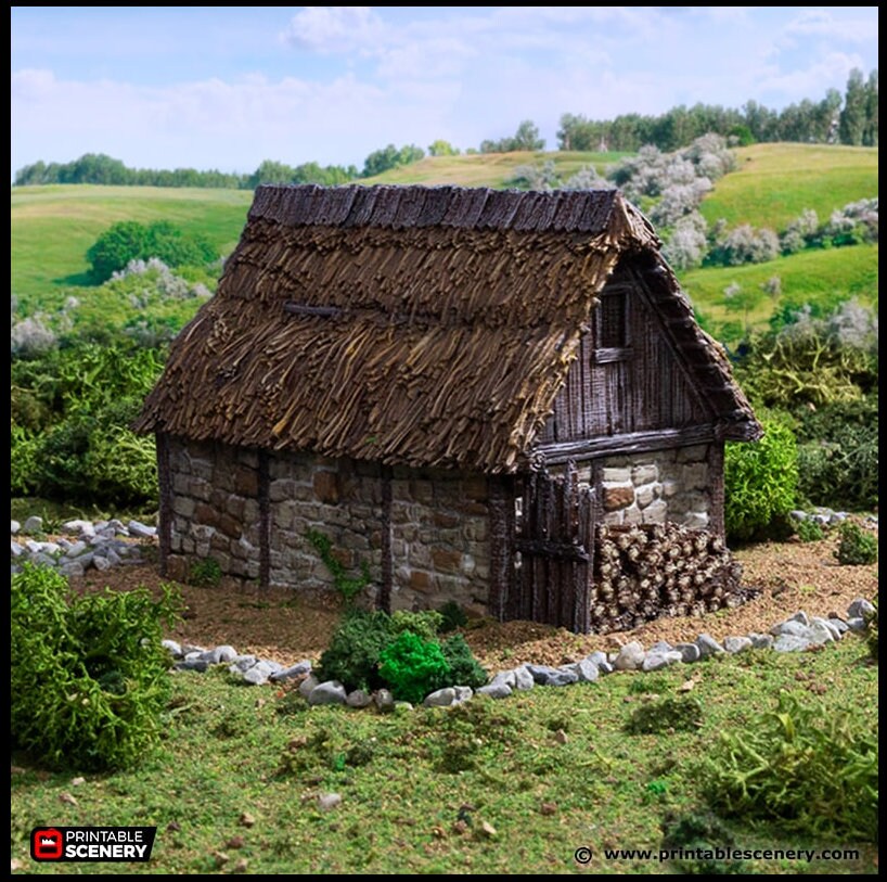 Norman Stone Barn - King and Country, Dnd, Pathfinder, 15mm, 28mm, 32mm ...