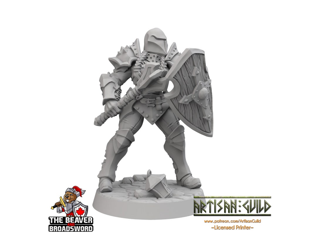 Heavy Armored Female Human Fighter Dnd Mini - Artisan Guild | Barbarian ...