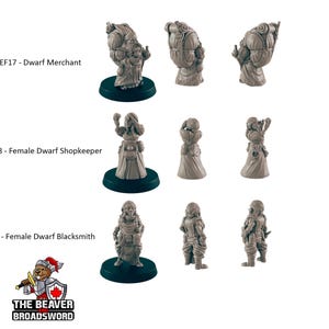 9 Dwarf Villager Miniature Pack - EC3D | Dnd | Child | Villager ...
