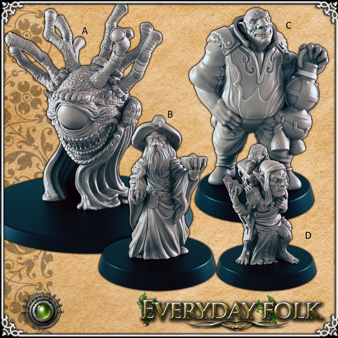 Black Market Folk Mini Set for Dnd - EC3D | Townsfolk | Commoners ...
