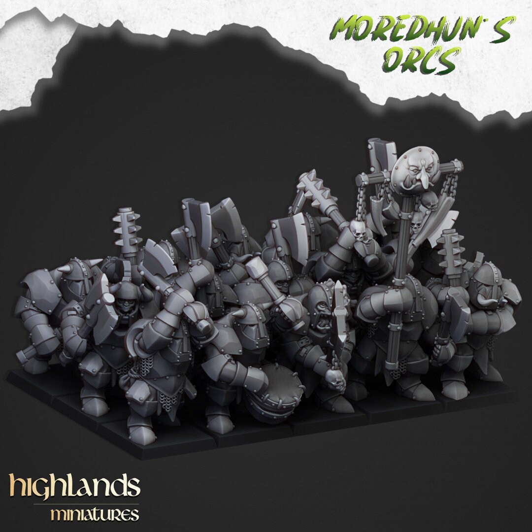 Armored Orc Warriors - Highlands Miniatures | Goblin | Black Orc | Ork ...