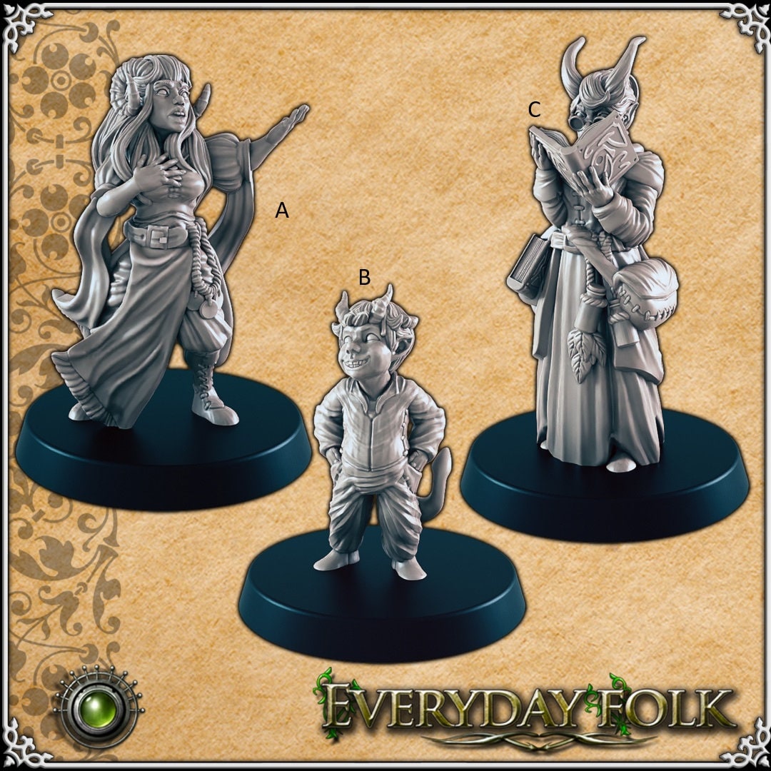 Tiefling Mini Set for Dnd - Ec3d,dnd | Townsfolk | Everyday Folk ...