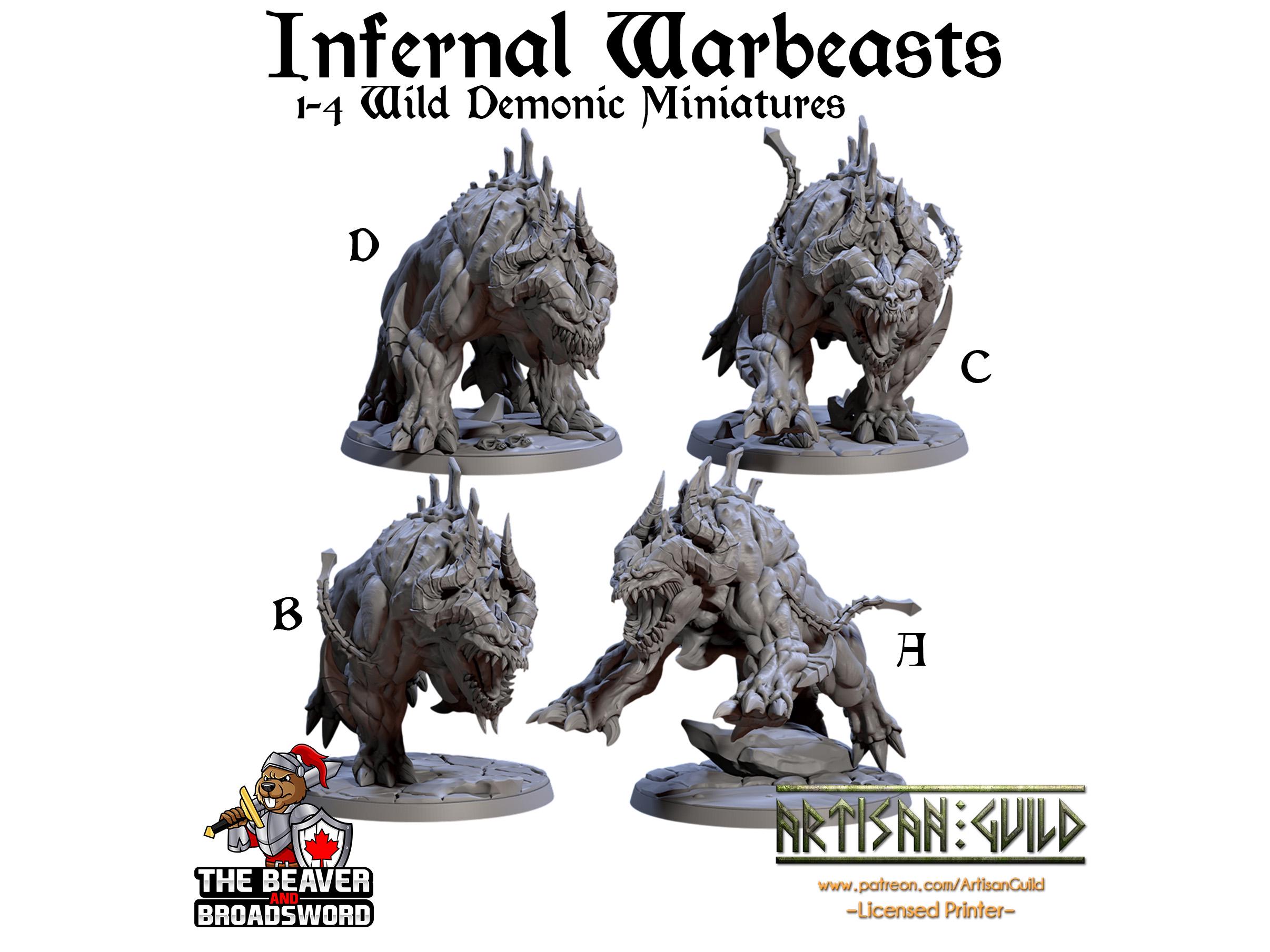 Infernal Warbeasts Mini Set | Premium Resin Miniatures for Tabletop ...