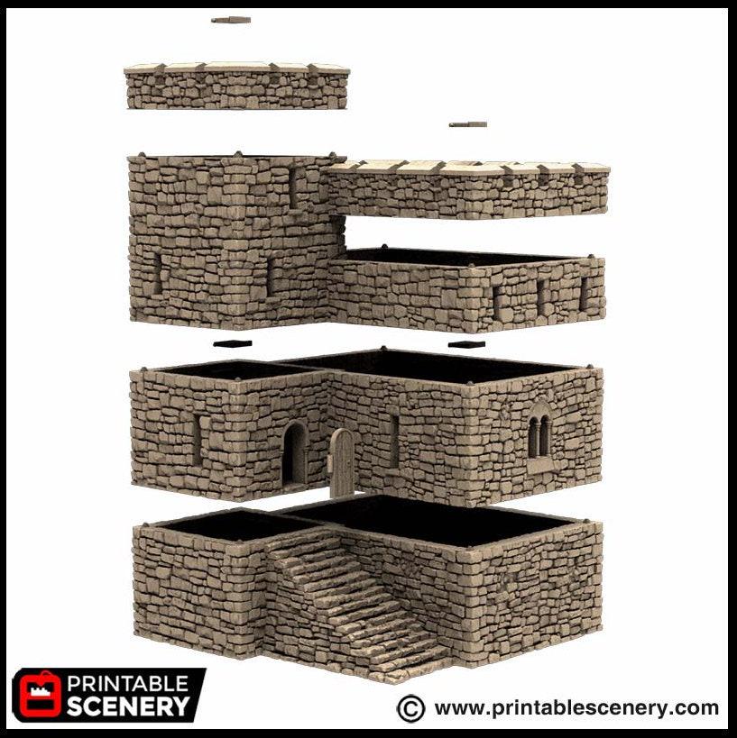Norman Stone Fort - King and Country, Dnd, Pathfinder, 15mm, 28mm, 32mm ...