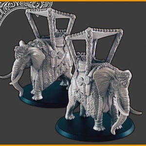 Desert/arabian Elephants + Howdah - DND Mini, EC3D Scorching Sands ...