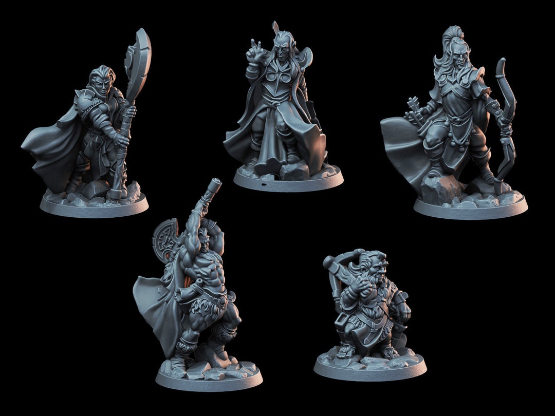 Dnd Miniature Party Set 3 - 28mm Adventuring Group - Sorcerer | Rogue ...
