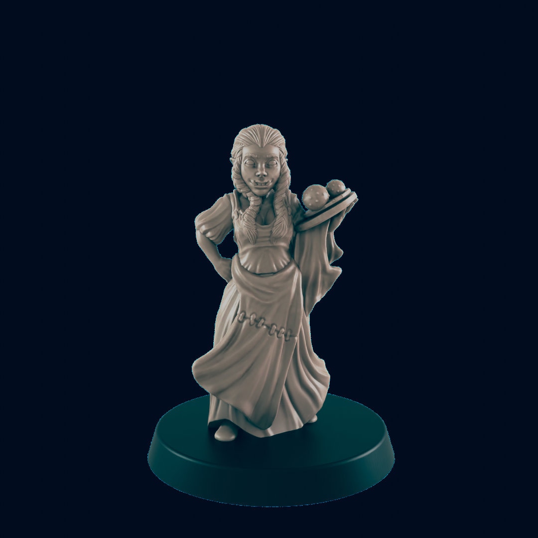 Buy Half Orc Female Waitress - EC3D | Dnd | Orc | Villager Minis ...