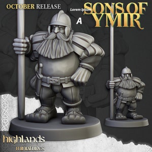 Dwarven Pikemen Set Highland Miniature Dnd Dwarf Melee Unit Fighter ...