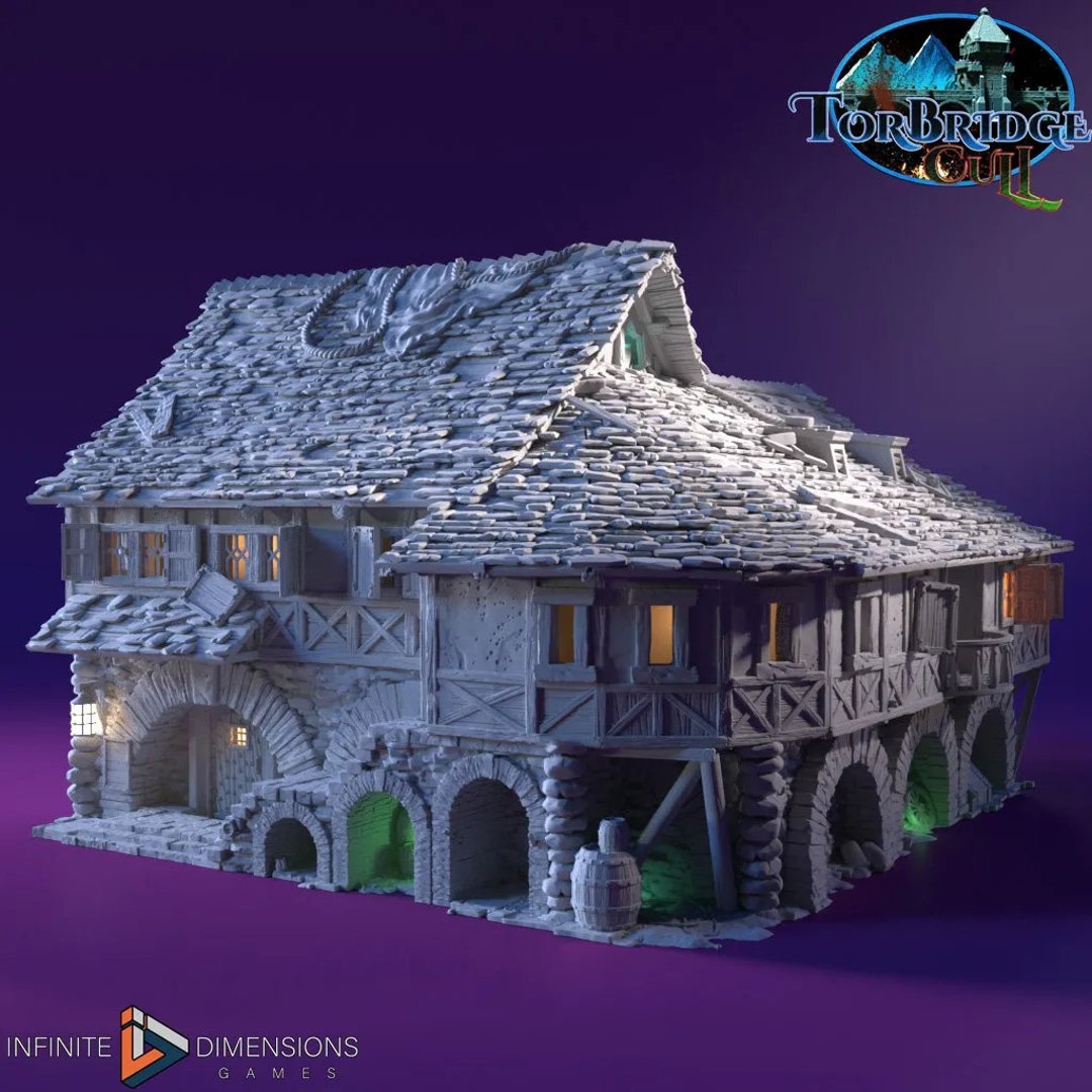 The Falcon’s Arms Tavern Miniature Building - Dnd, Wargaming, Model ...
