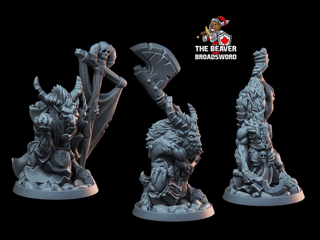 28mm Goatmen Mini Set - Arbiter Minitatures - | Dnd | Minotaur ...