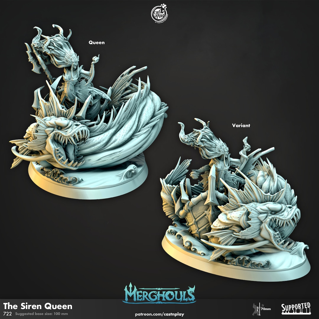 The Siren Queen - Dnd and Wargaming Miniature - Sea Elf, Merfolk ...