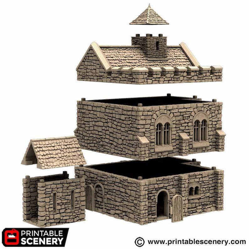 Norman Stone Keep - King and Country, Dnd, Pathfinder, 15mm, 28mm, 32mm ...