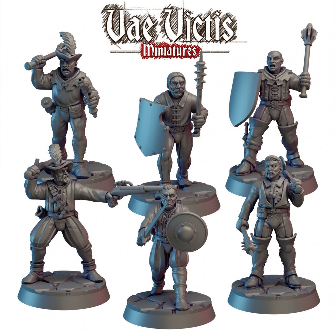 Human Mercenaries 28/32mm Mini Set - Vae Victis | Dnd | Fighter ...