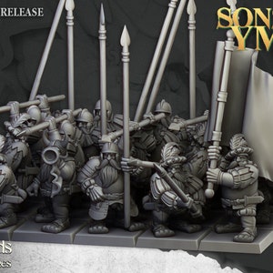 Dwarven Pikemen Set - Highland Miniature | Dnd | Dwarf | Melee Unit ...