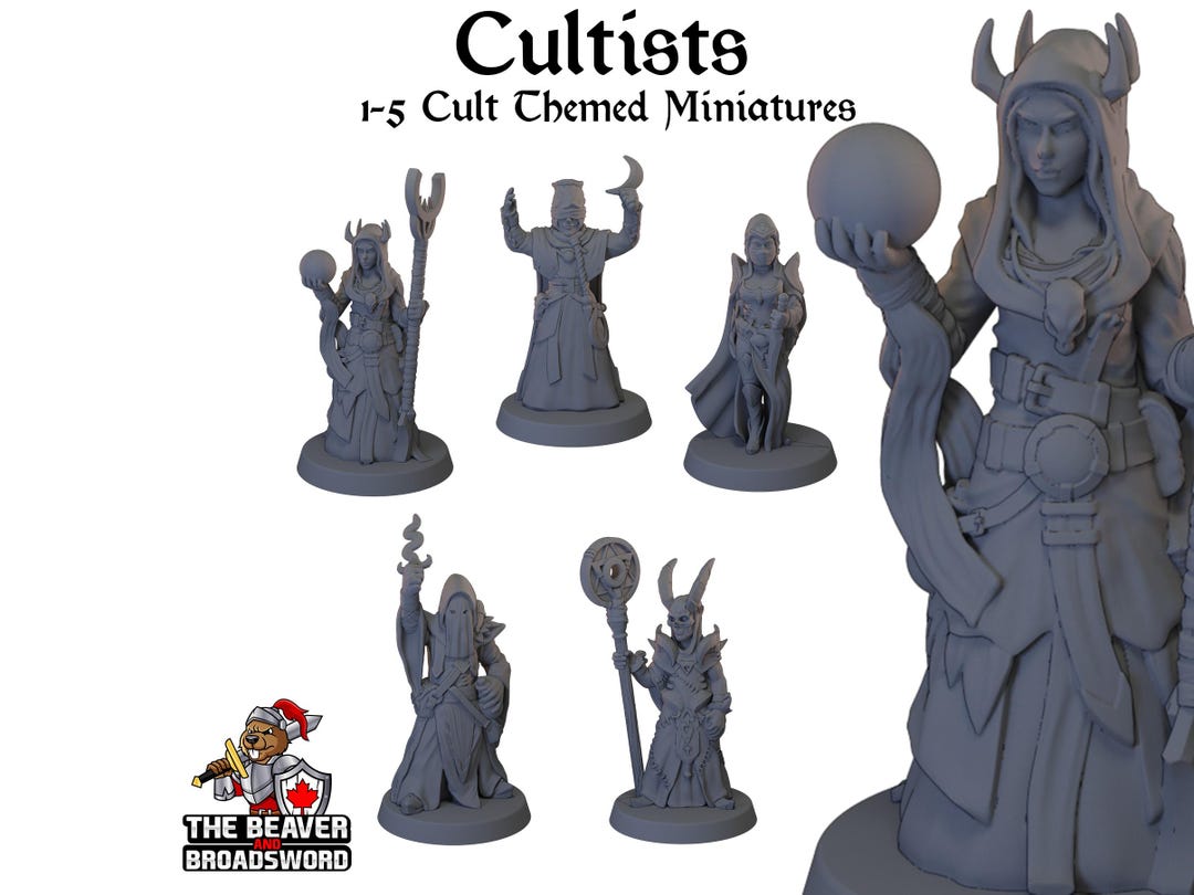 5 Cultist Miniature Pack - EC3D | Dnd | Cult | Monster | Ritual ...