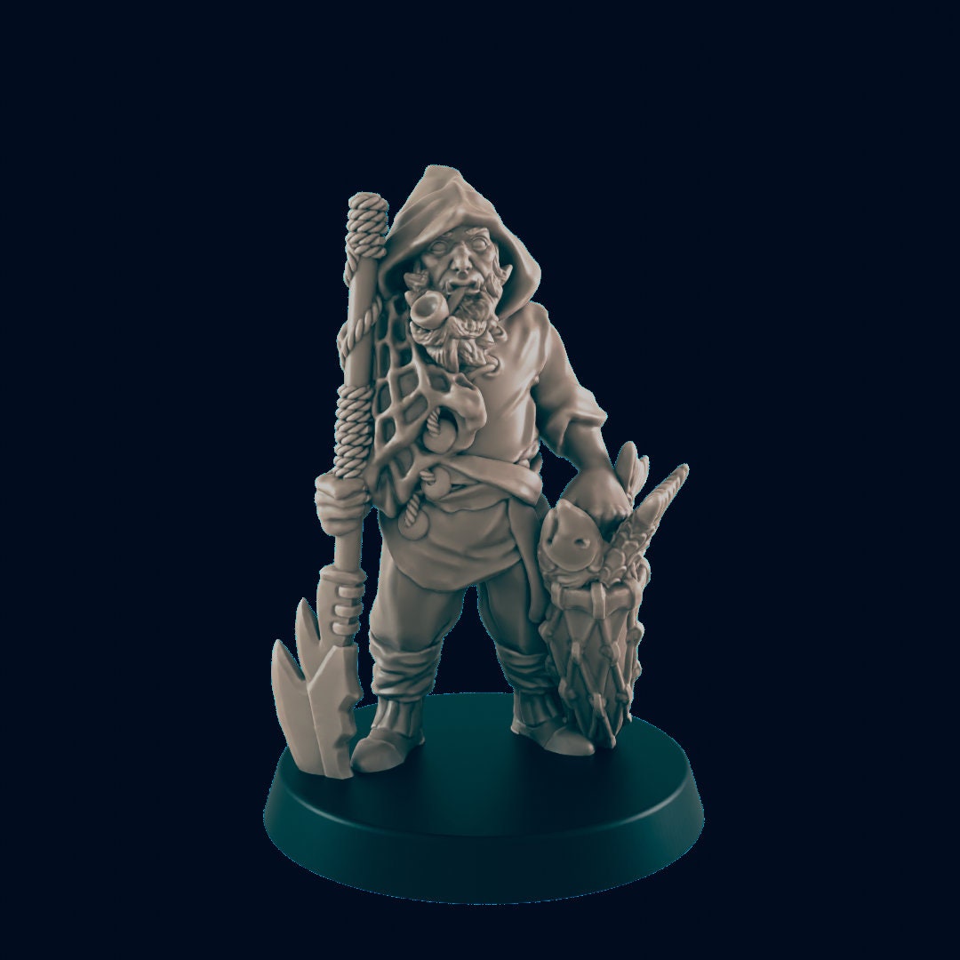 Half-orc Male Fisherman - EC3D | Dnd | Male | Orc | Villager | Peasant ...