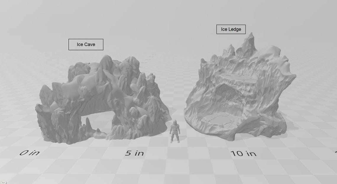 Wintry / Icy Cavern and Ledge - DND & Wargaming Terrain - EC3D ...