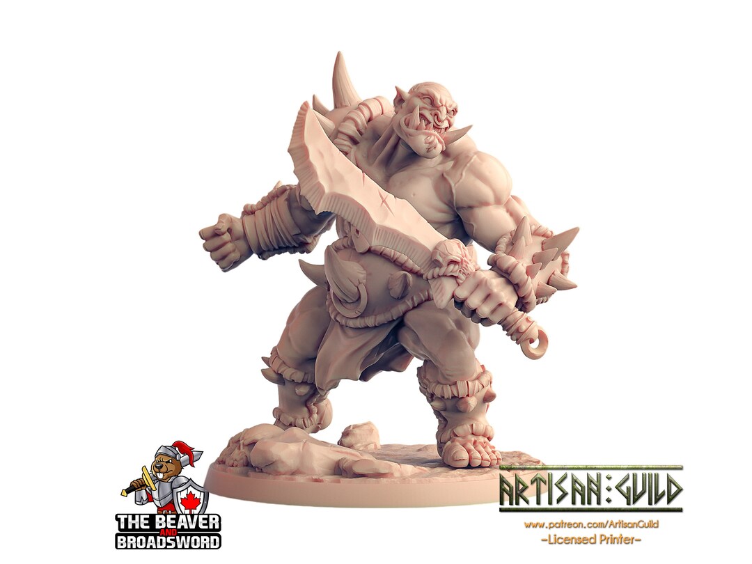 Ogre Marauder With Sword 1 Artisan Guild Dnd Fighter Barbarian Monster Male Pathfinder TTRPG ...