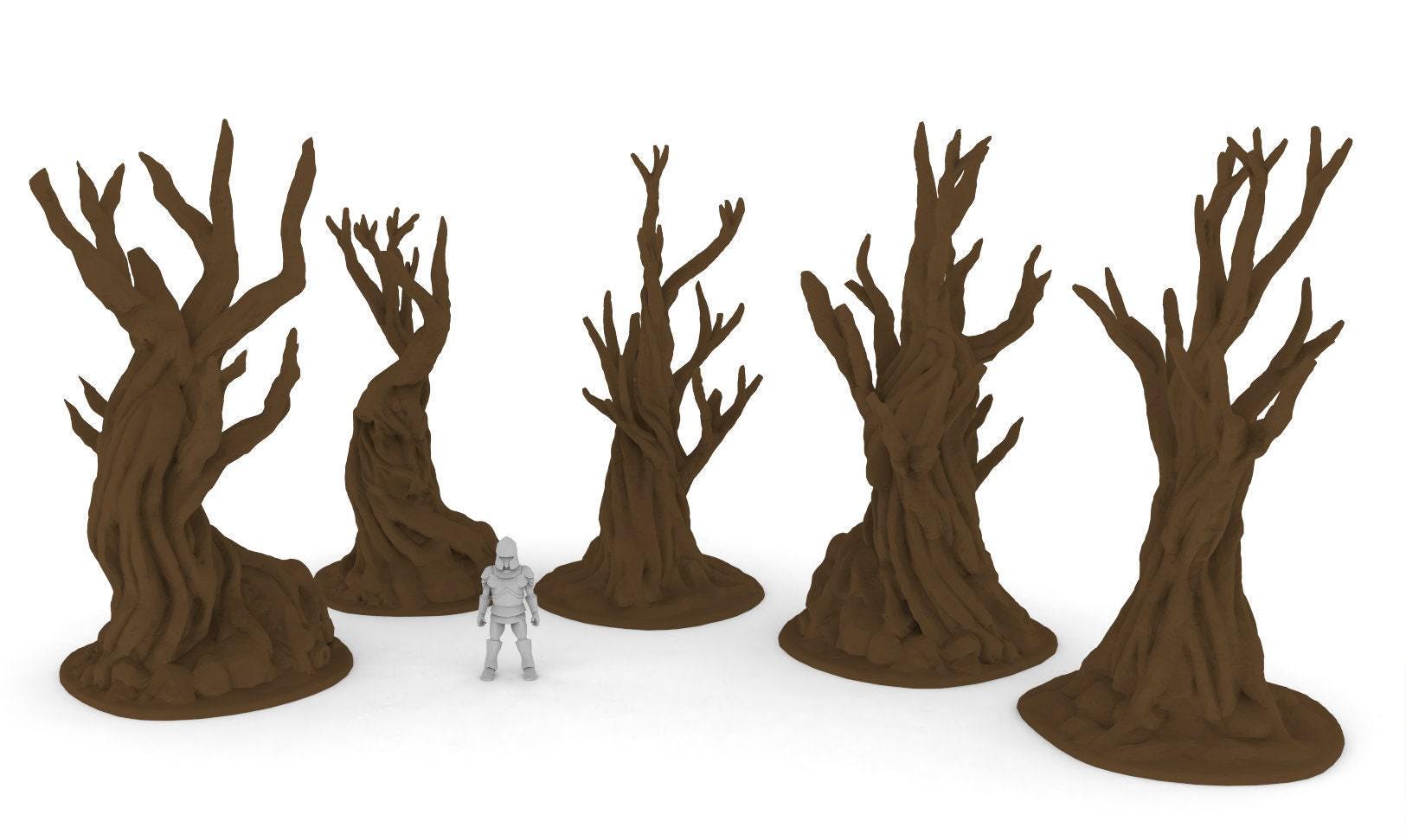 5 Winterdale Gnarly Trees Pack - Printable Scenery | Dnd Forest | Tree ...