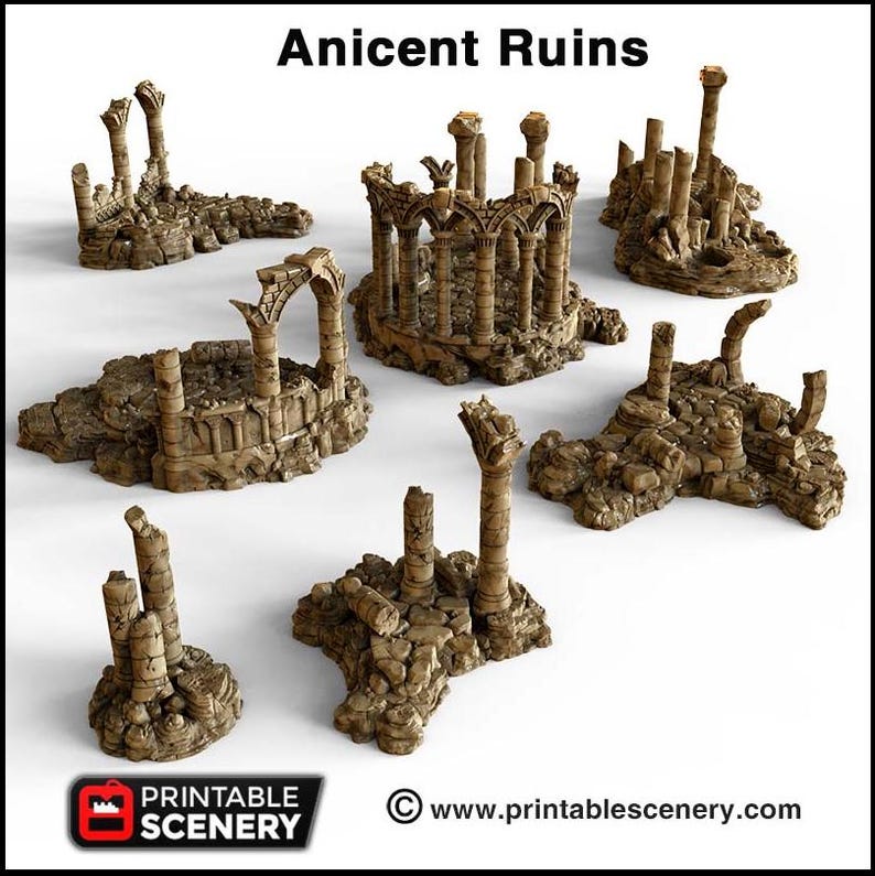 The Ancient Ruins - Printable Scenery | Dnd | Goblin Grotto | Ruin ...