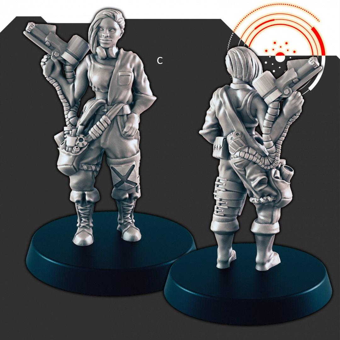 Sci-fi Badass Ladies Mini Set - EC3D | Legion | Cyberpunk | Starfinder ...