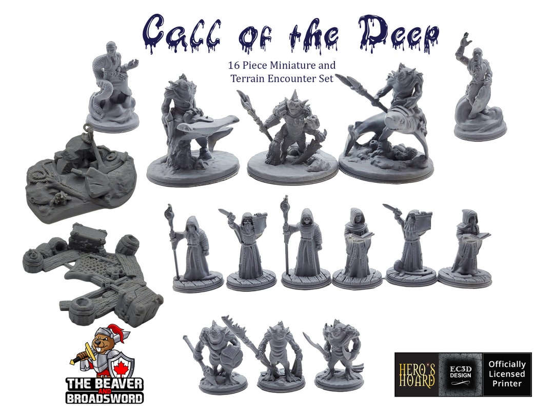 The Call of the Deep Dnd Mini Set - EC3D | Pathfinder 2E | Ocean | Sea ...
