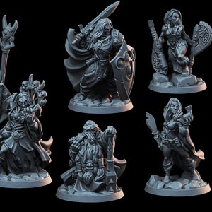 Dnd Miniature Party Set 2 - 28mm Adventuring Group - Warlock | Rogue ...