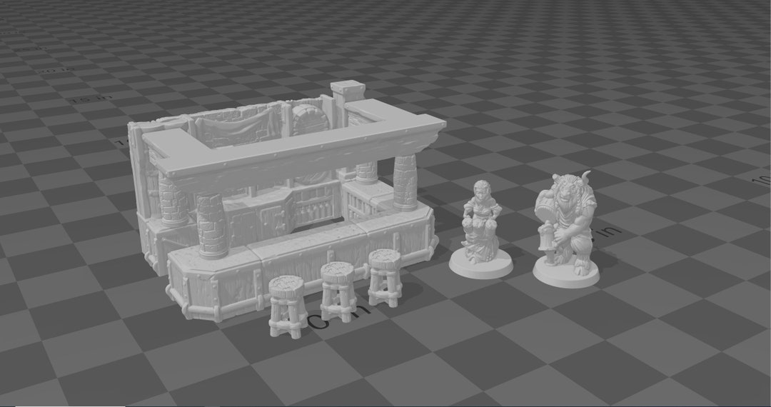 Tavern Bar and Barkeep EC3D Dnd Tabletop Terrain Villager Minotaur 32mm ...