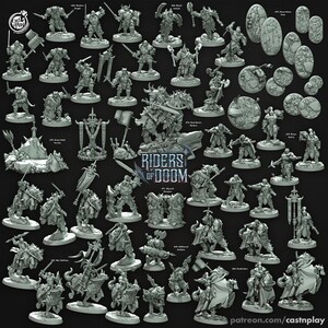 War Stallions miniatura dnd Cast N Play Riders of Doom Wargaming, Umano ...