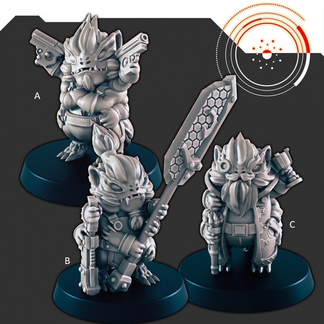 Sci-fi Fuzzy Aliens Mini Set EC3D Legion Cyberpunk Starfinder Scifi ...
