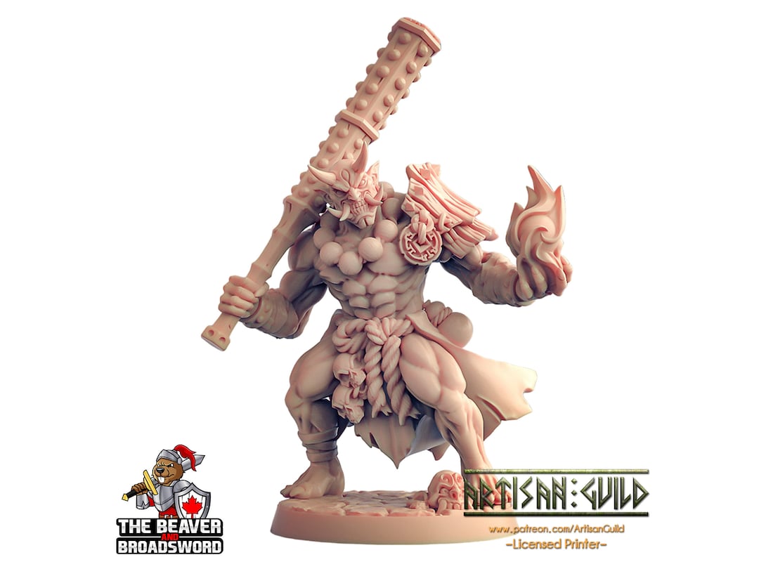 Oni Clan Orc Fighter Dnd Mini - Artisan Guild | Orc | Demon | Male ...