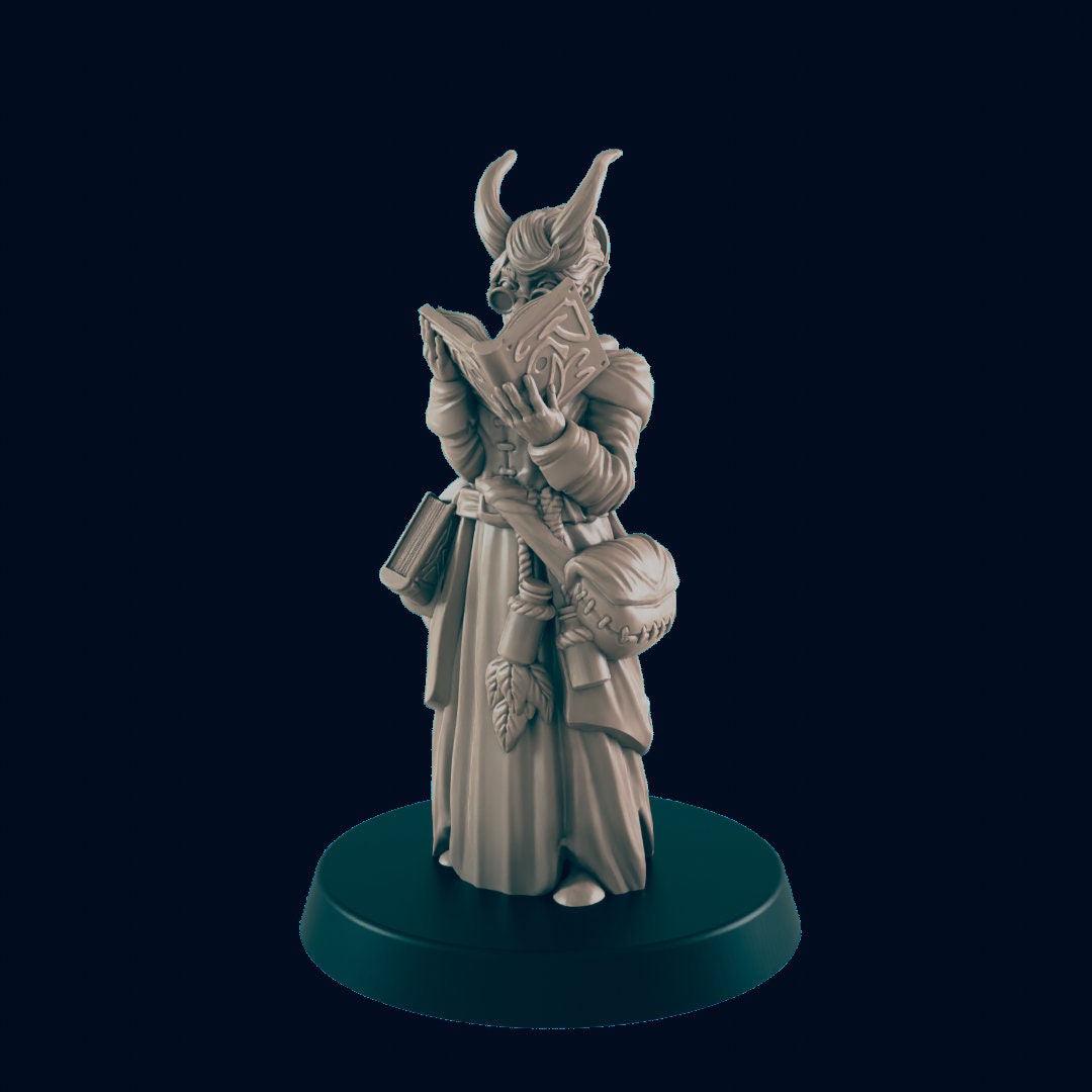 Demonkin Female Scholar EC3D Dnd Demonkin Tiefling - Etsy