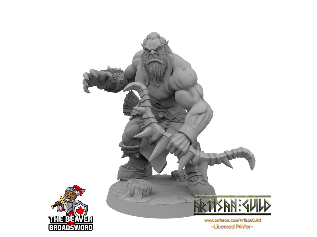 Male Orc Ranger Dnd Mini - Artisan Guild | Barbarian | Warrior ...