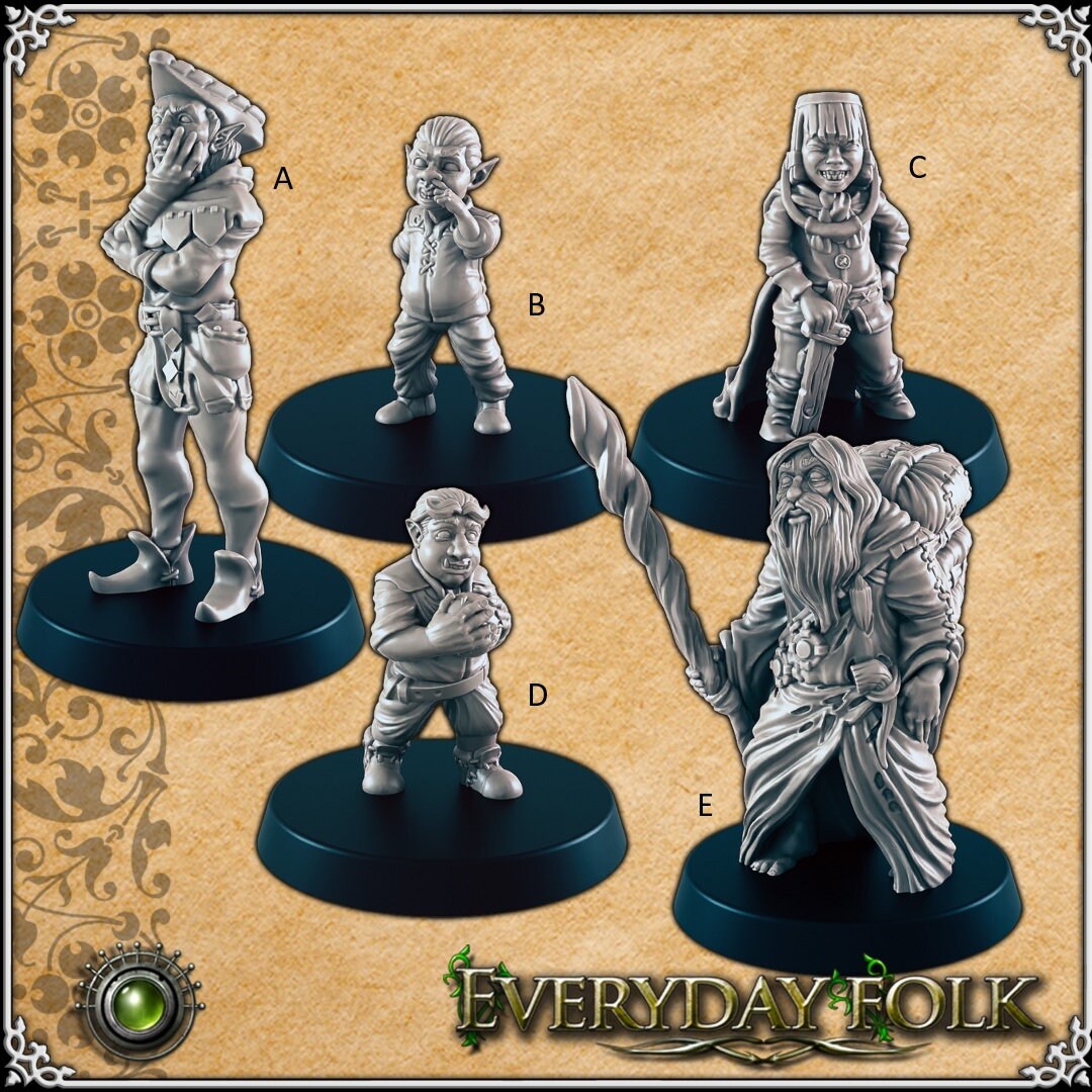 Random Commoners and Kids Mini Set for Dnd - EC3D | Townsfolk | Half ...