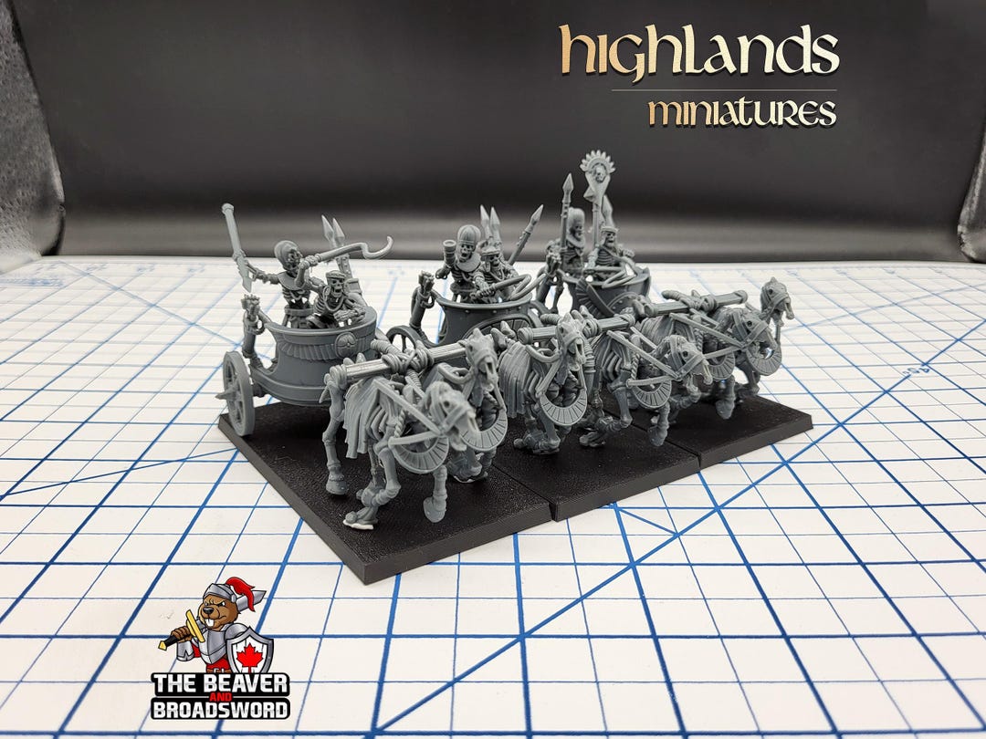 Ancient Skeletal Chariots - Highlands Miniatures | Undead | Skeleton ...