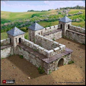 Norman Fort Walls - Corner Towers - King and Country, Dnd, Pathfinder ...