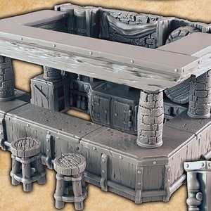 Tavern Bar and Barkeep EC3D Dnd Tabletop Terrain Villager Minotaur 32mm ...