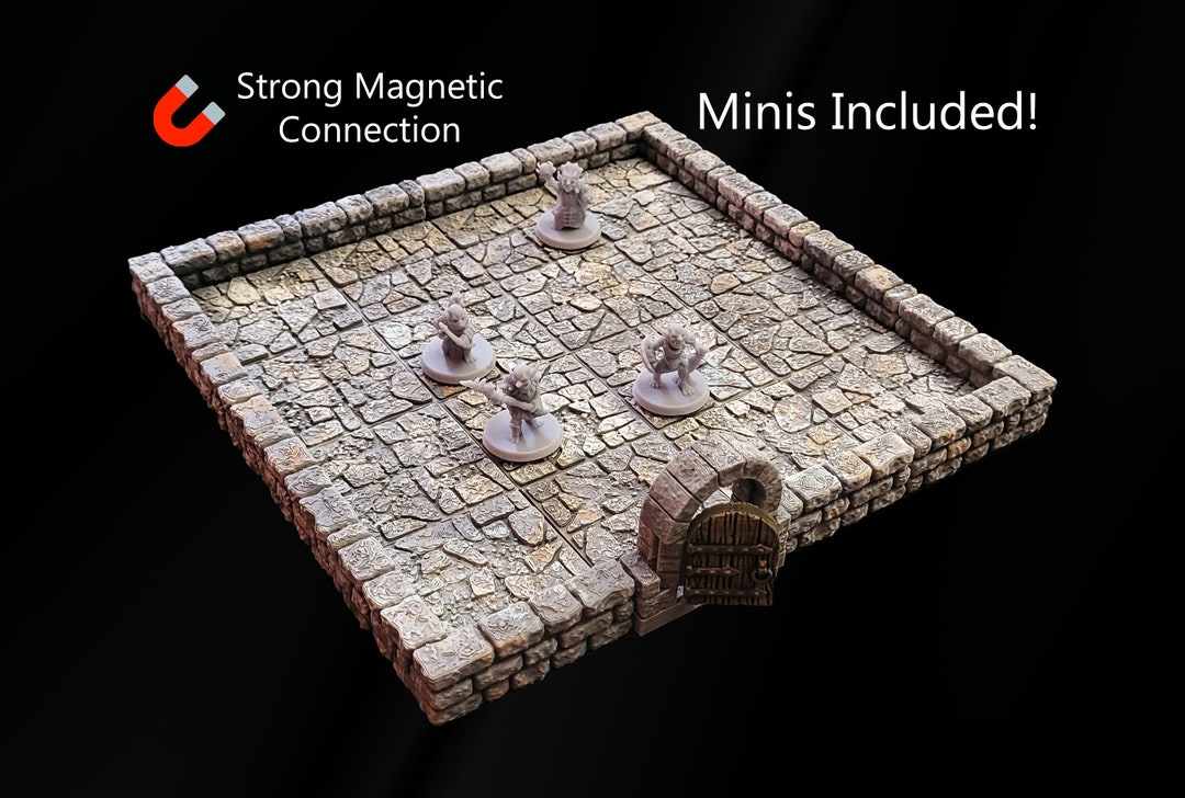 MAGNETIC Dungeon Tiles Starter Set - Short Wall Dungeon Theme (with ...