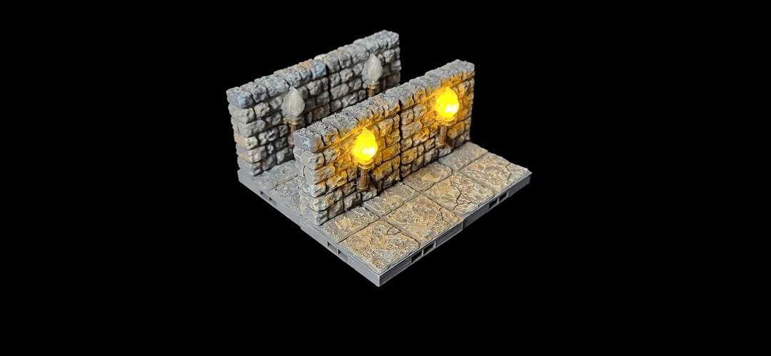 MAGNETIC LED Dungeon Torch Walls - Dungeon Theme | Painted Tabletop ...