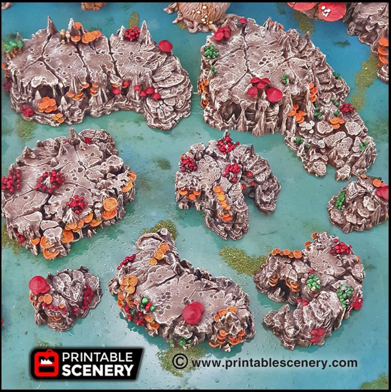 Raised Mushroom Caverns Printable Scenery Dnd Cave Dungeon Scene ...