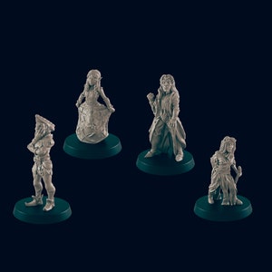 4 Elf Villager Miniature Pack - EC3D | Dnd | Child | Villager ...