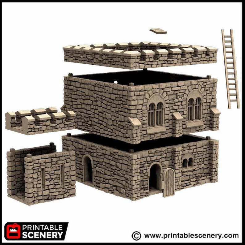 Norman Square Keep - King and Country, Dnd, Pathfinder, 15mm, 28mm ...