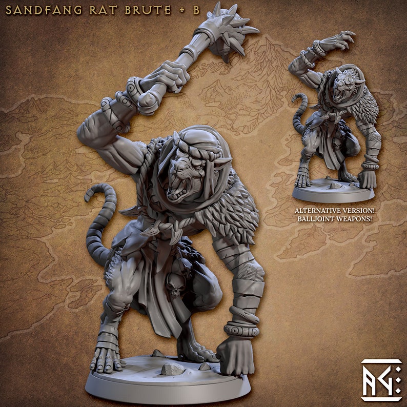 Sandfang Brutes 28/32mm Mini Set - Artisan Guild | Animal | Rat | Ogre ...