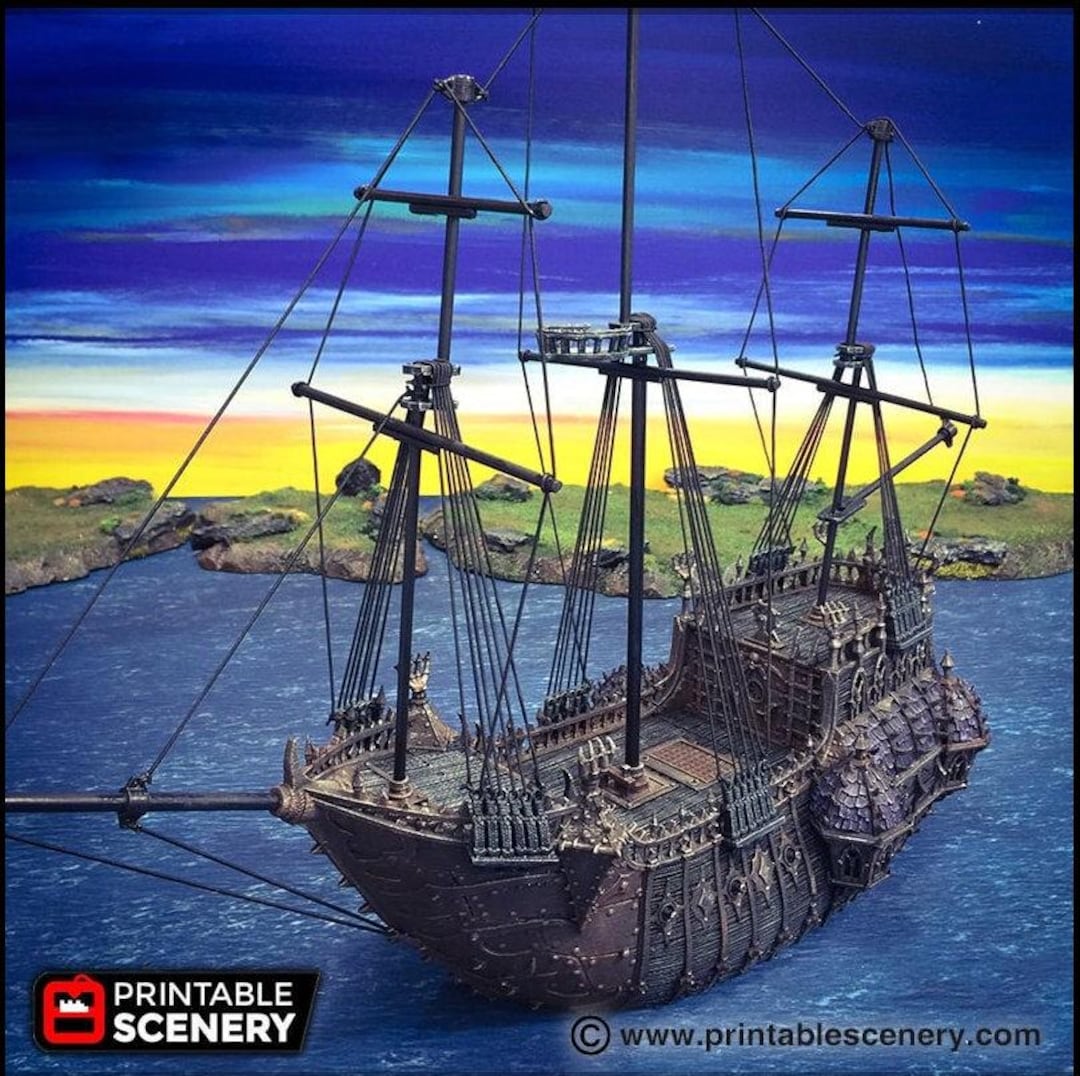 The Black Ship - the Lost Ships, Dnd 5E, Pathfinder 2E 15mm 28mm 32mm ...