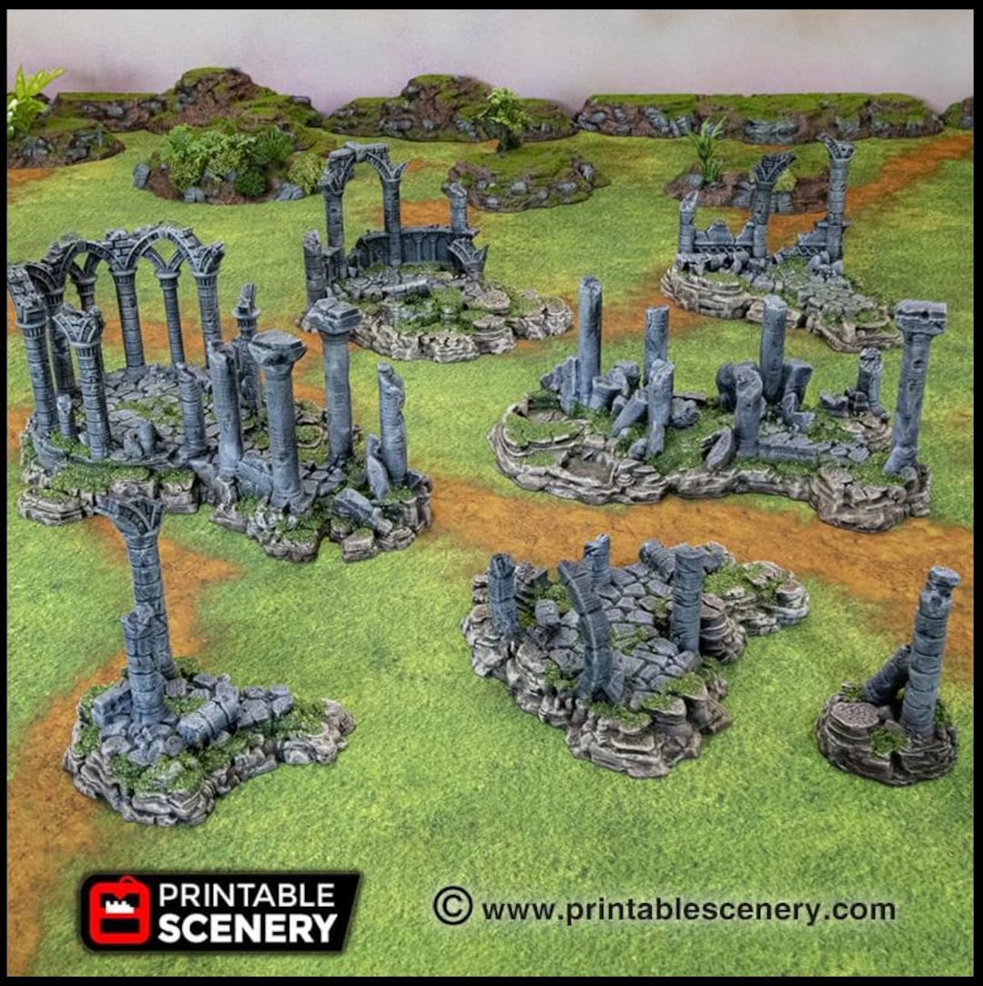 The Ancient Ruins - Printable Scenery | Dnd | Goblin Grotto | Ruin ...