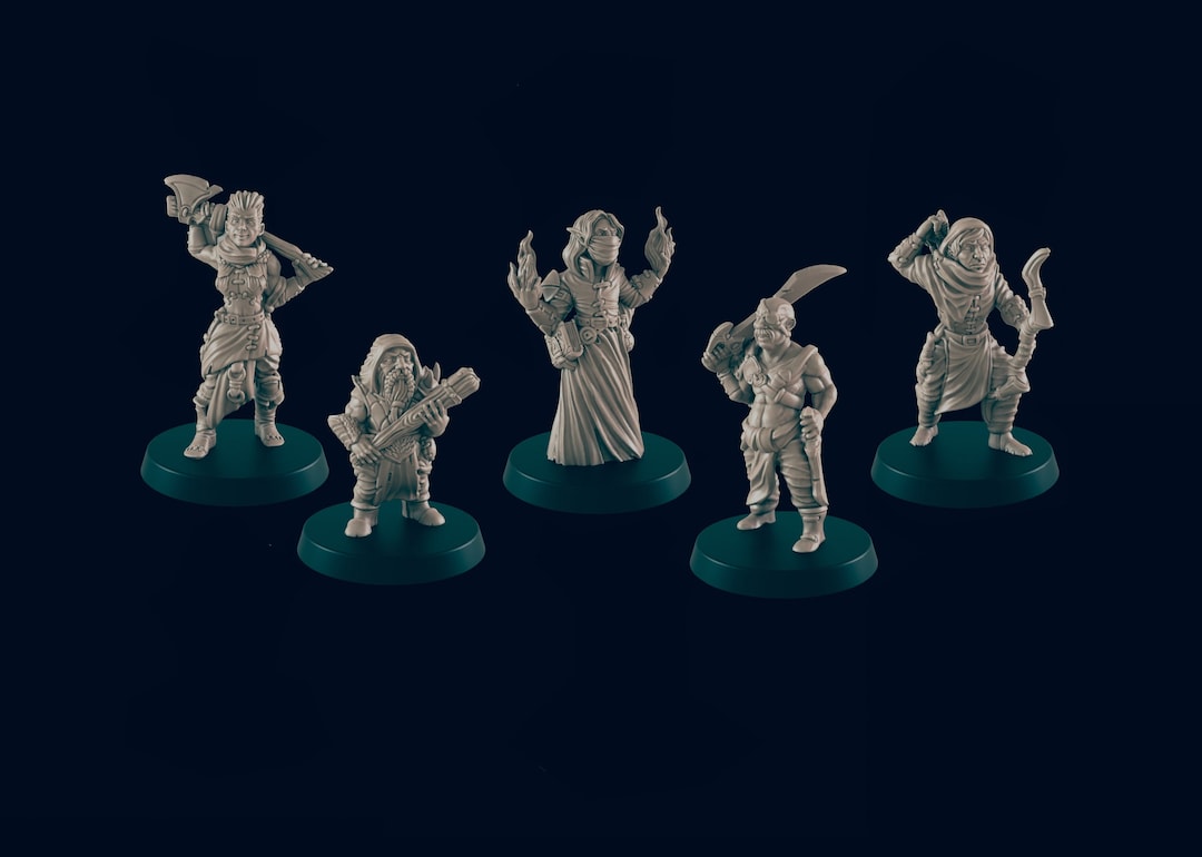 5 Bandit Mini Pack - EC3D, Dnd | Human | Monster | Dwarf | Elf | Melee ...